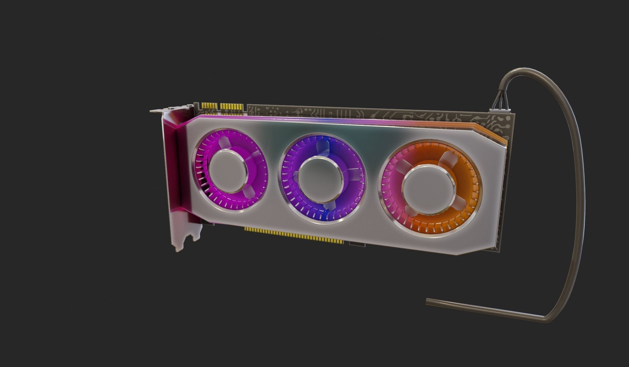 3D model gpu vga pci pcie graphics card video card rgb colorful VR / AR ...