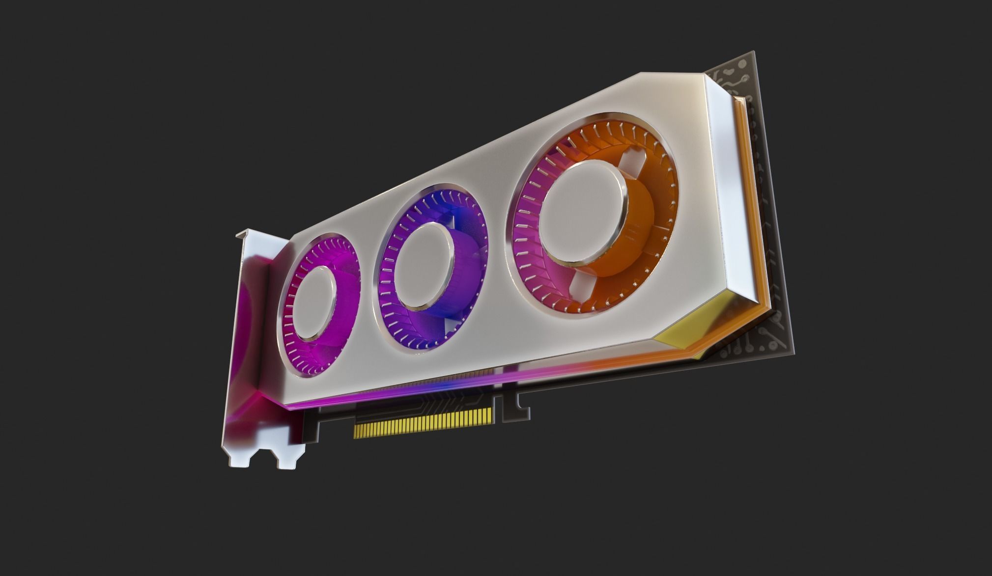 3D model gpu vga pci pcie graphics card video card rgb colorful VR / AR ...