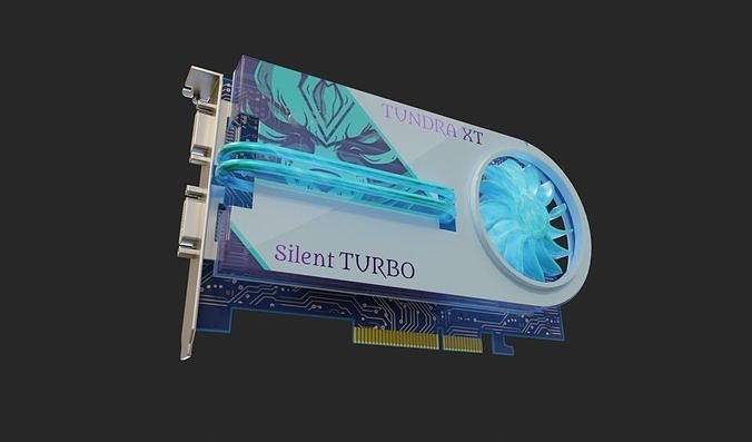 3D model Gpu vga pcie frost ice theme video card graphics card VR / AR ...