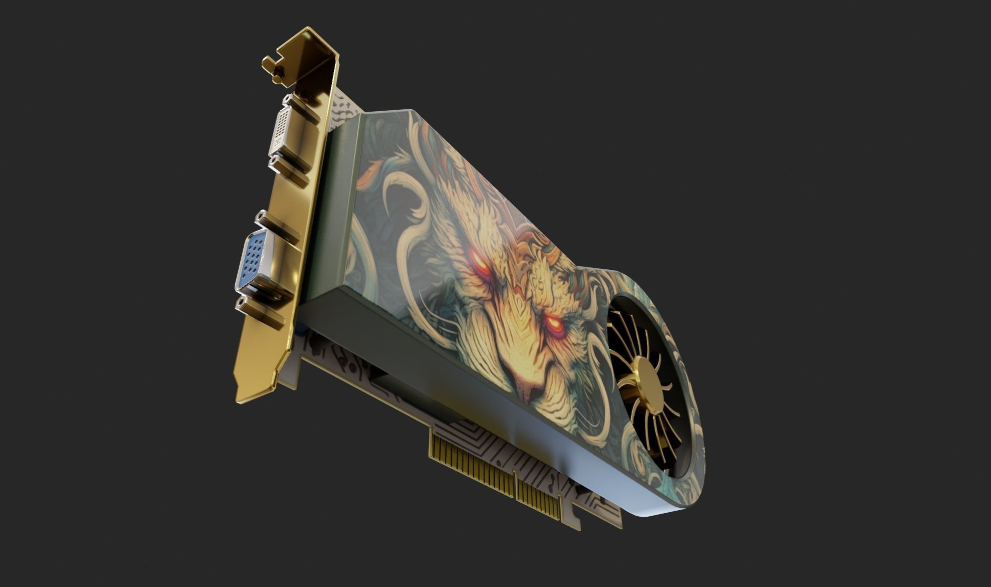 3D model beast vga gpu video card theme graphics card computer part VR ...