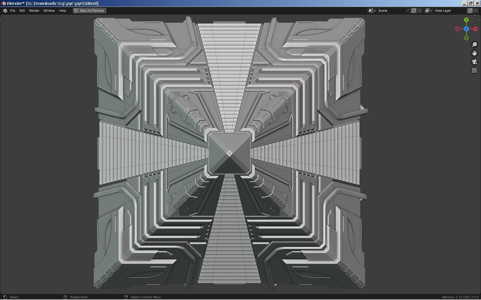 Pyramid Spaceship 3D model | CGTrader