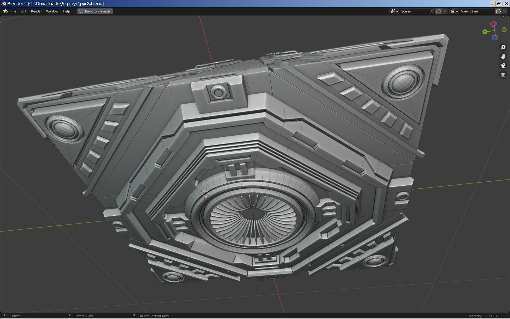 Pyramid Spaceship 3D model | CGTrader