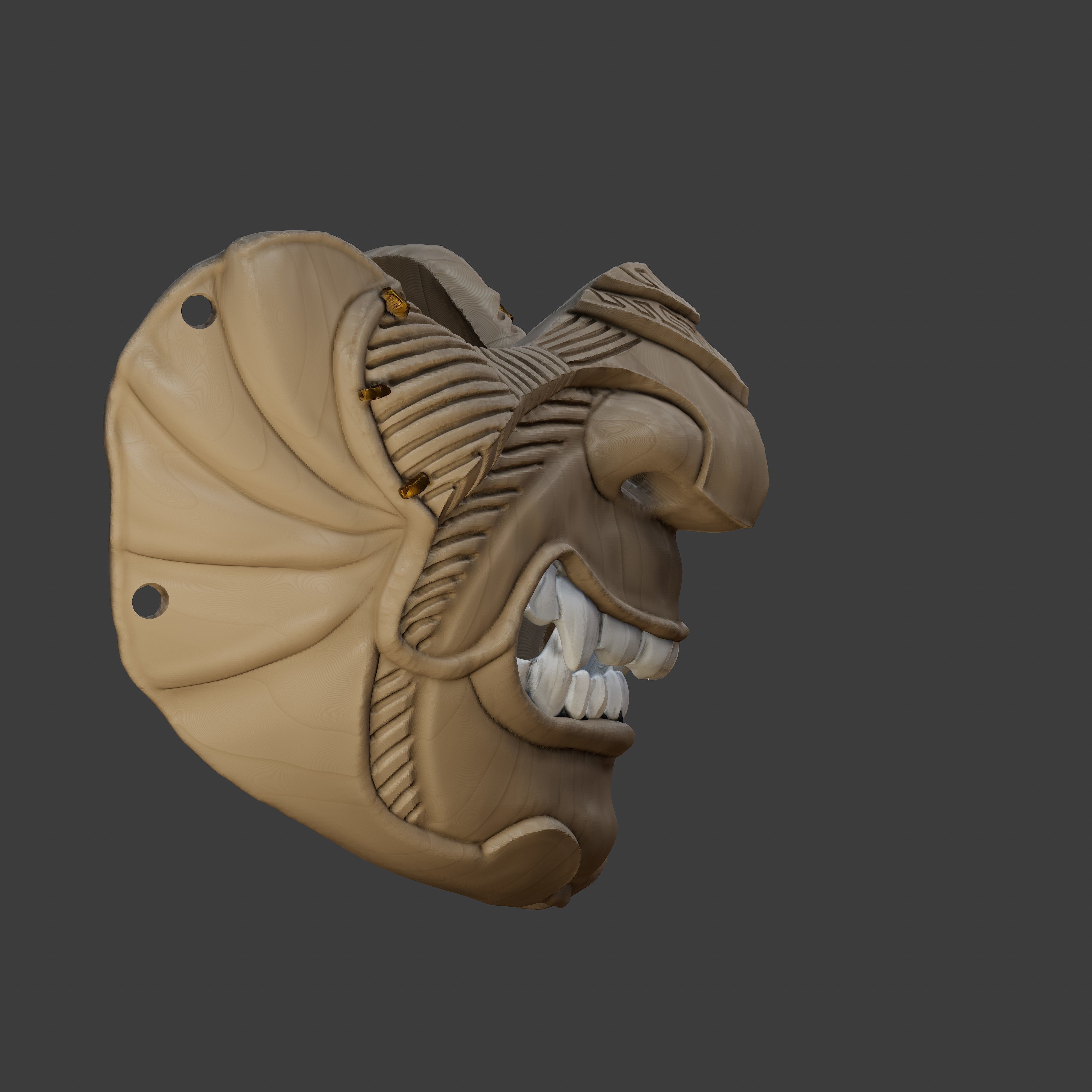 Oni Mask 11 Line pattern Half Face 3D model 3D printable | CGTrader