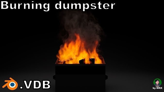 Burning dumpster vdb 3D model animated | CGTrader