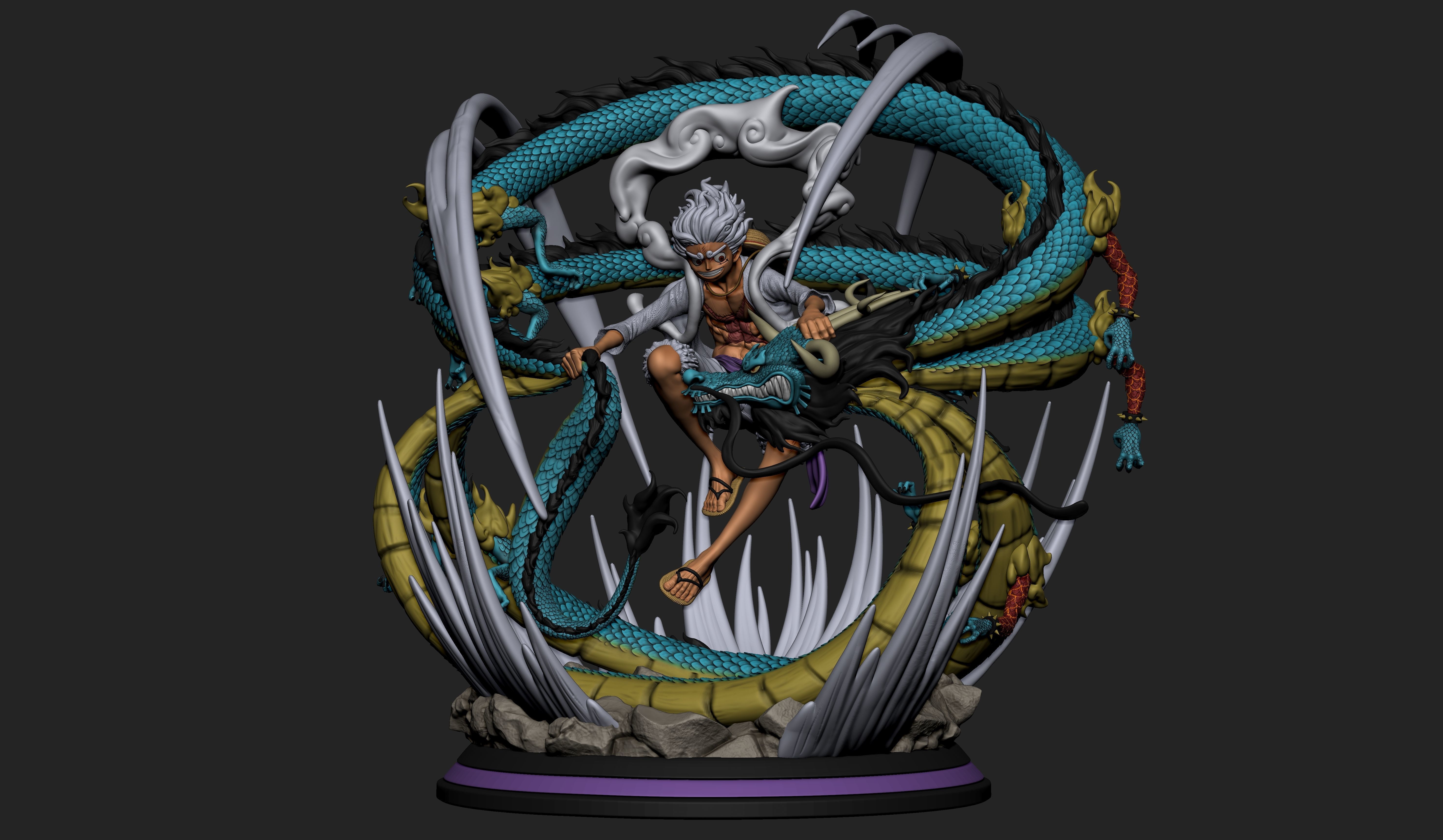 Gear 5 Luffy vs Kaido Jump rop 3D model 3D printable | CGTrader