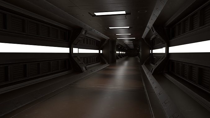 3D model Sci-fi Modular Corridor VR / AR / low-poly | CGTrader