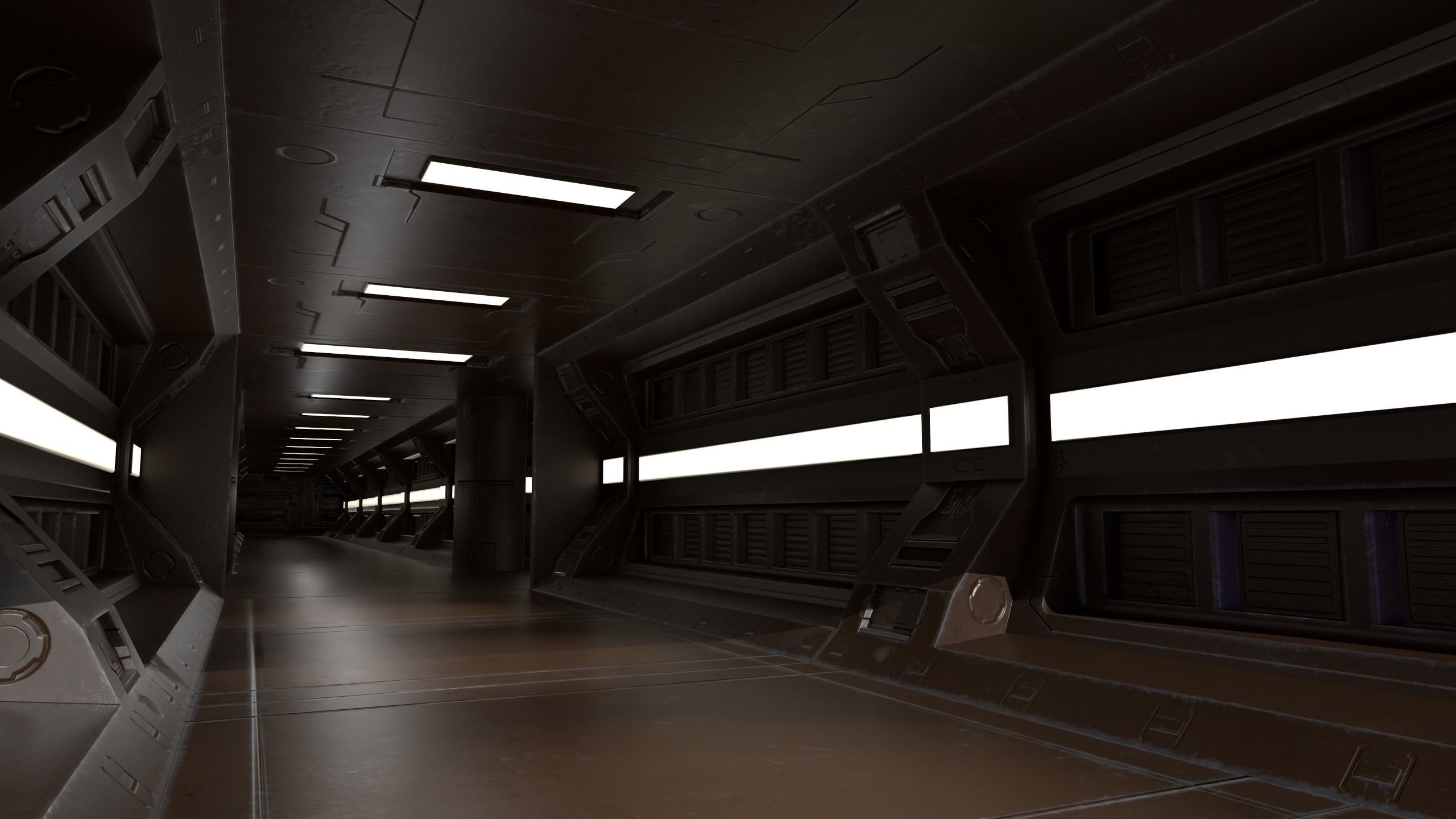 3D model Sci-fi Modular Corridor VR / AR / low-poly | CGTrader