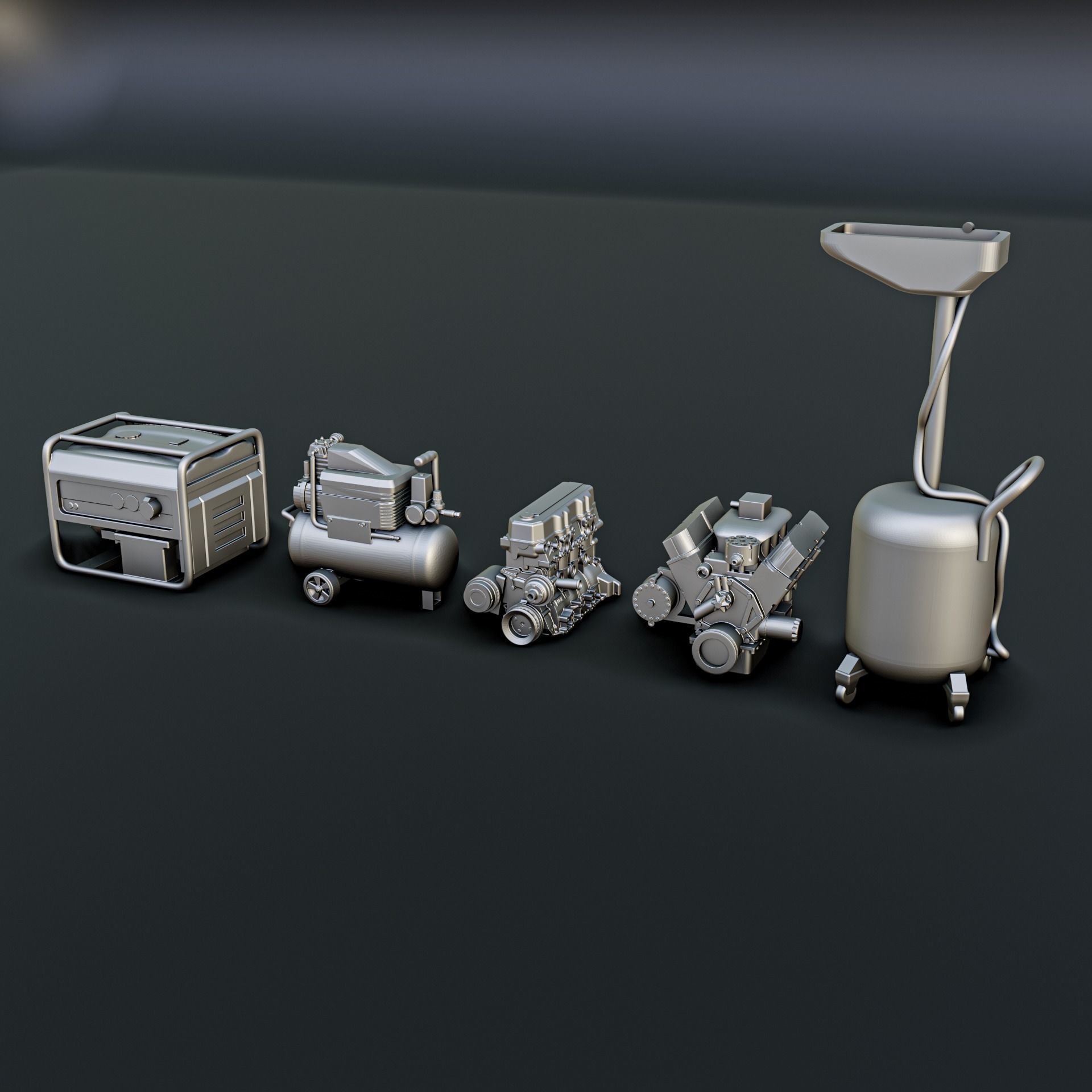 Car Mechanic Diorama Pack 3D model 3D printable | CGTrader