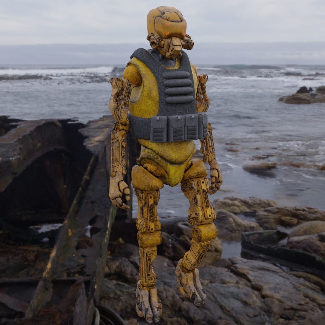 3D model Military robot guard VR / AR / low-poly | CGTrader