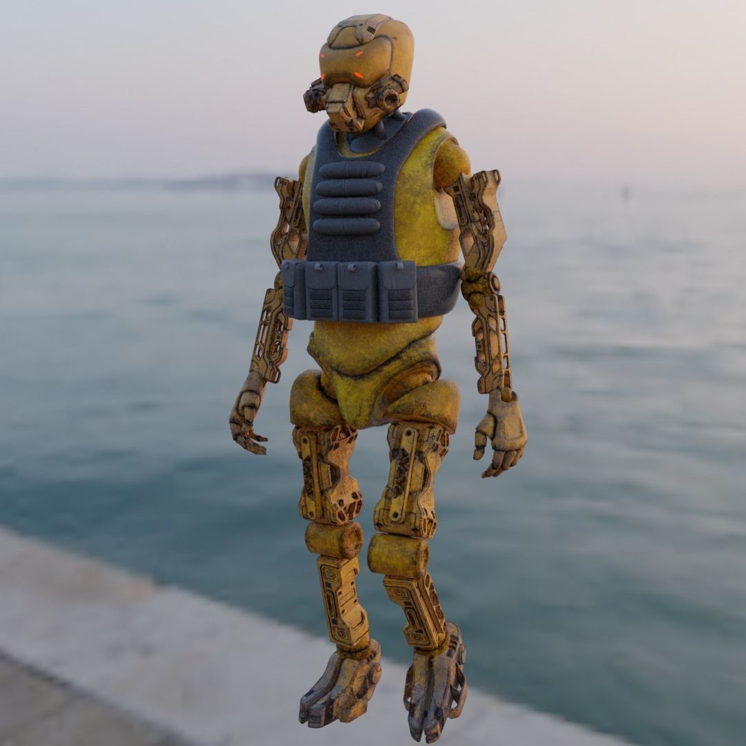 3D model Military robot guard VR / AR / low-poly | CGTrader