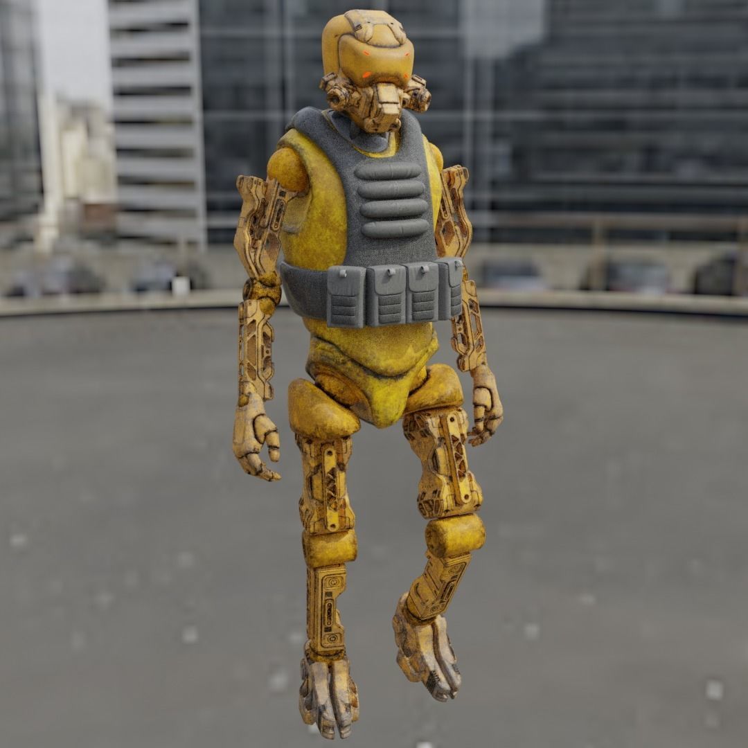 3D model Military robot guard VR / AR / low-poly | CGTrader
