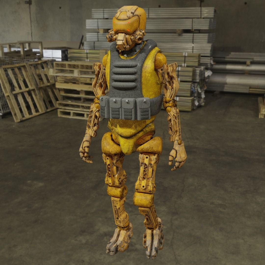 3D model Military robot guard VR / AR / low-poly | CGTrader