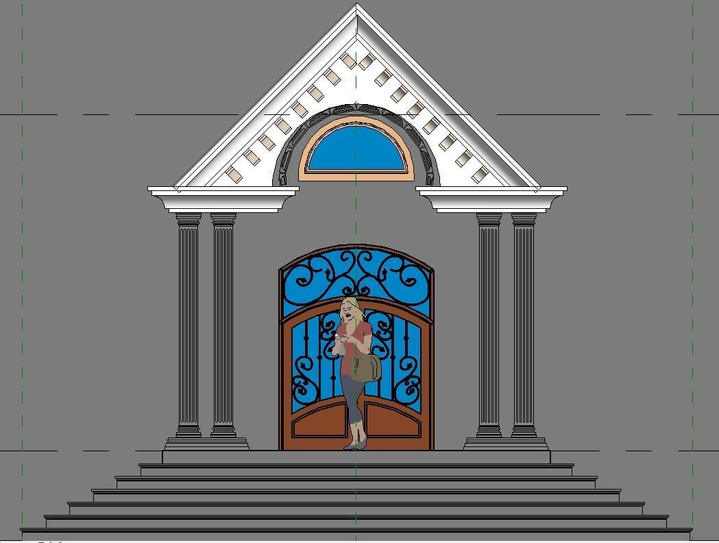 3D model Classical Entrance and Revit Colum family VR / AR / low-poly ...