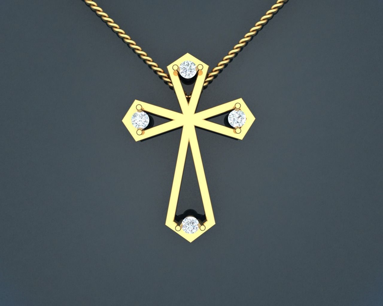 Pendent Cross with Jesus with diamonds 3D model 3D printable | CGTrader