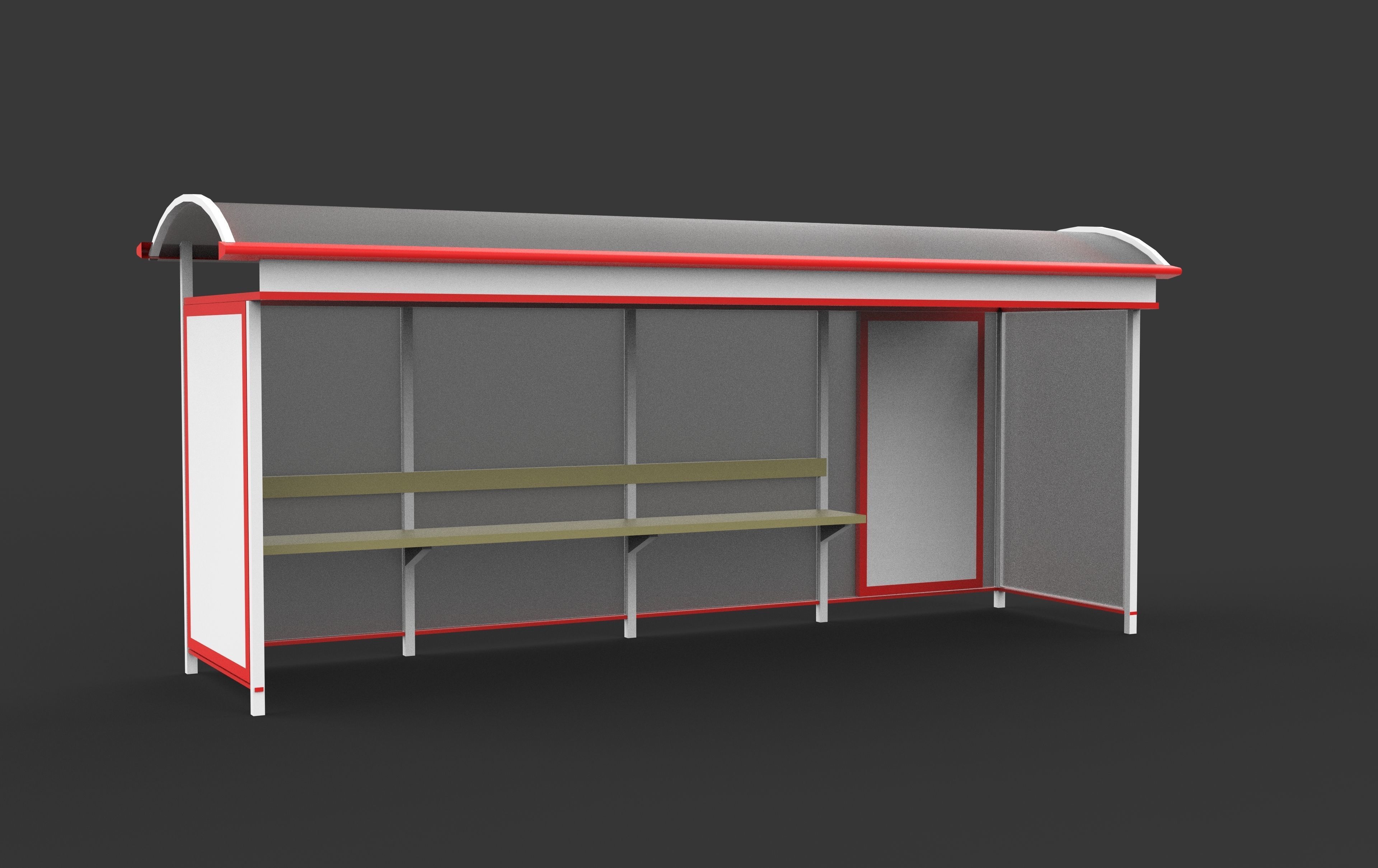 3D model bus stop VR / AR / low-poly | CGTrader