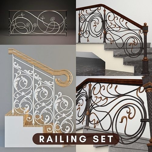 Railings Set 3D model | CGTrader