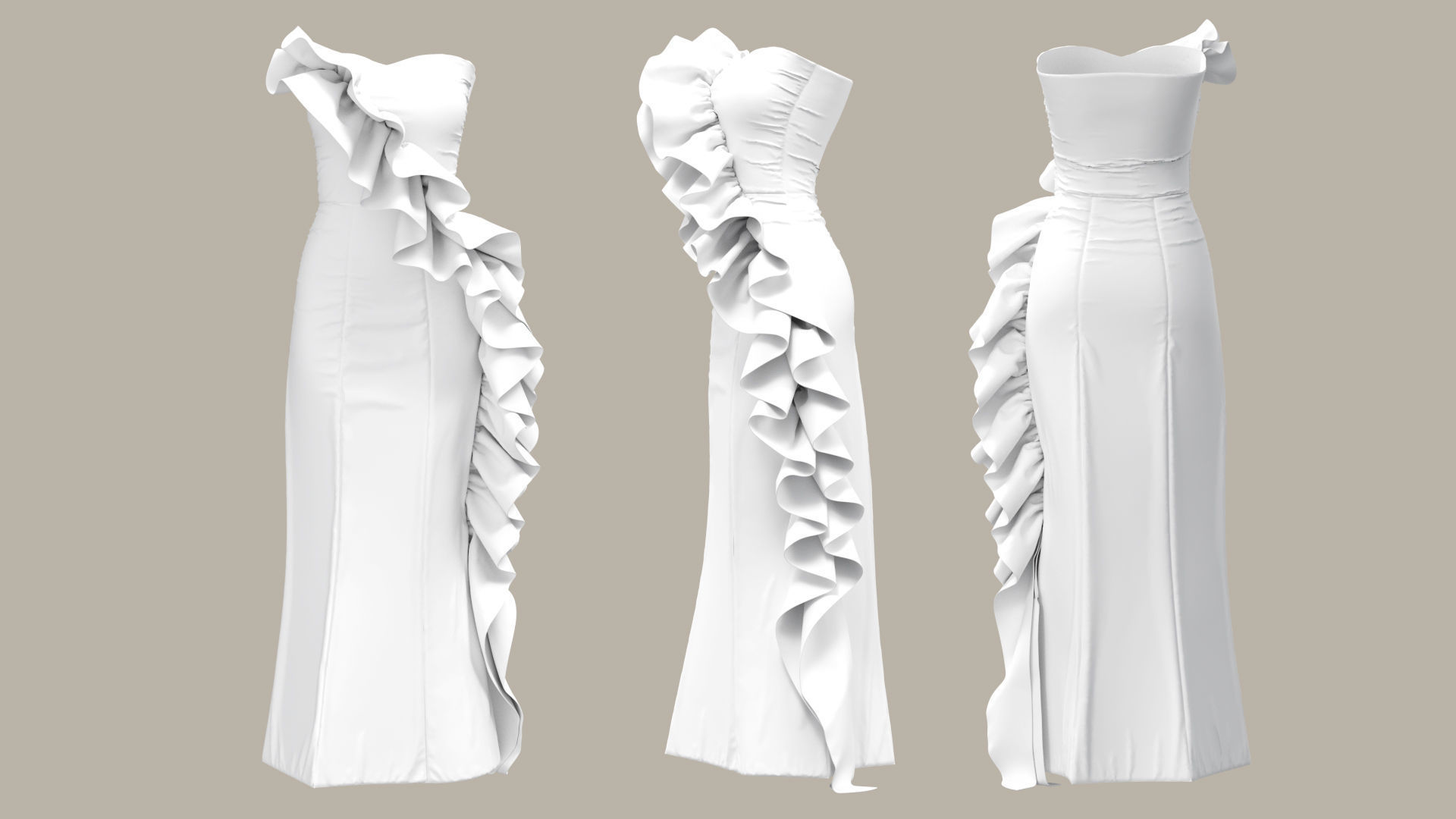Event Dress Marvelous Designer 3D model | CGTrader