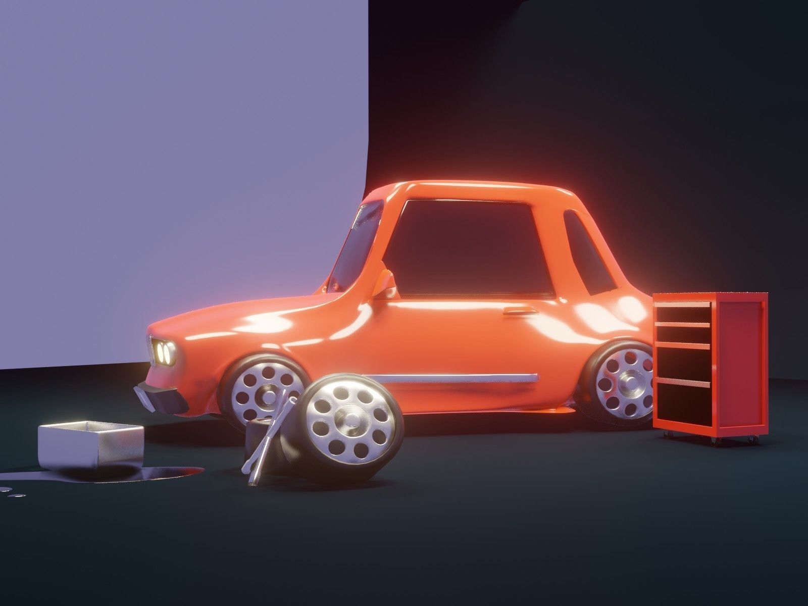 Where Cars Shine Bright in repair 3D model | CGTrader