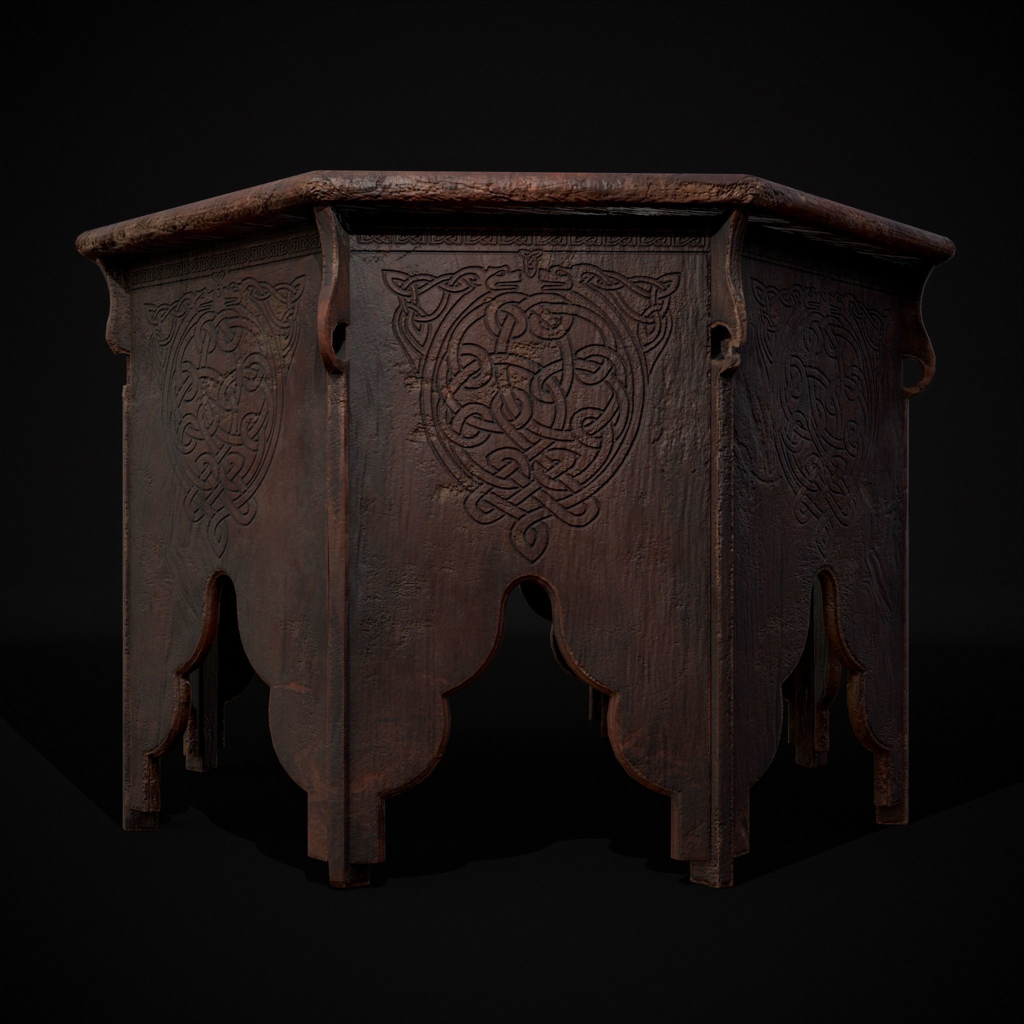 3D model Octagonal Viking Table VR / AR / low-poly | CGTrader