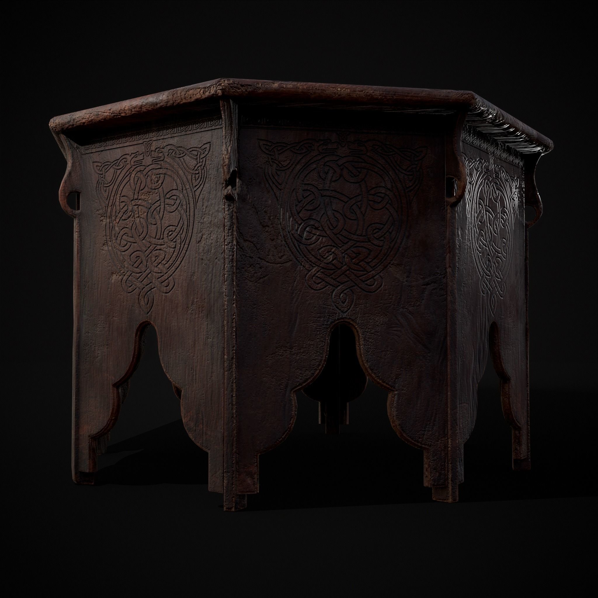 3D model Octagonal Viking Table VR / AR / low-poly | CGTrader