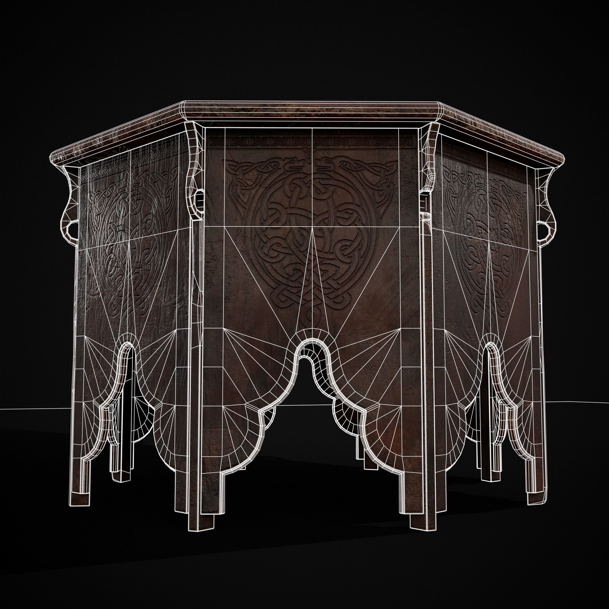3D model Octagonal Viking Table VR / AR / low-poly | CGTrader