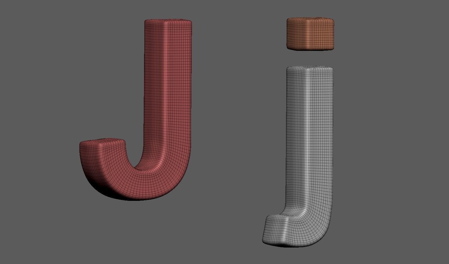 Volumetric letter Jj for cnc 3d print 3D model 3D printable | CGTrader