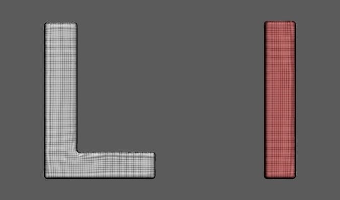 Volumetric letter Ll for cnc 3d print 3D model 3D printable | CGTrader