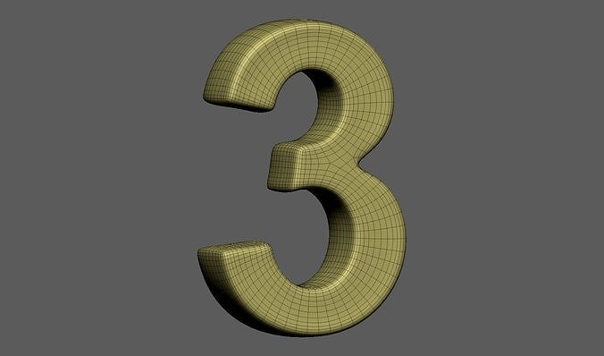 Volumetric number 3 for cnc 3d print 3D model 3D printable | CGTrader
