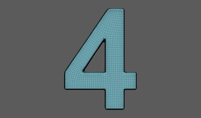 Volumetric number 4 for cnc 3d print 3D model 3D printable | CGTrader