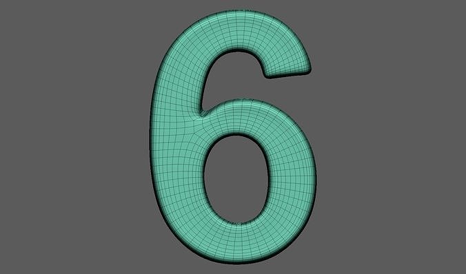 Volumetric number 6 for cnc 3d print 3D model 3D printable | CGTrader