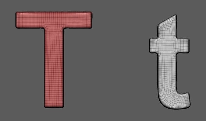 Volumetric letter Tt for cnc 3d print 3D model 3D printable | CGTrader