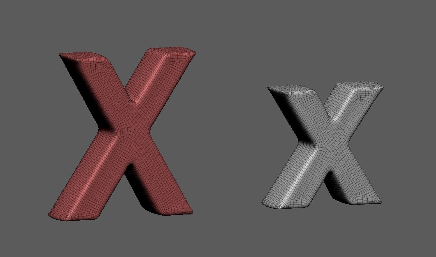 Volumetric letter Xx for cnc 3d print 3D model 3D printable | CGTrader