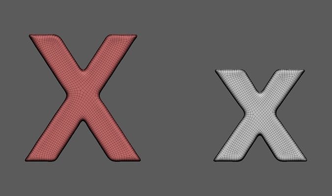Volumetric letter Xx for cnc 3d print 3D model 3D printable | CGTrader