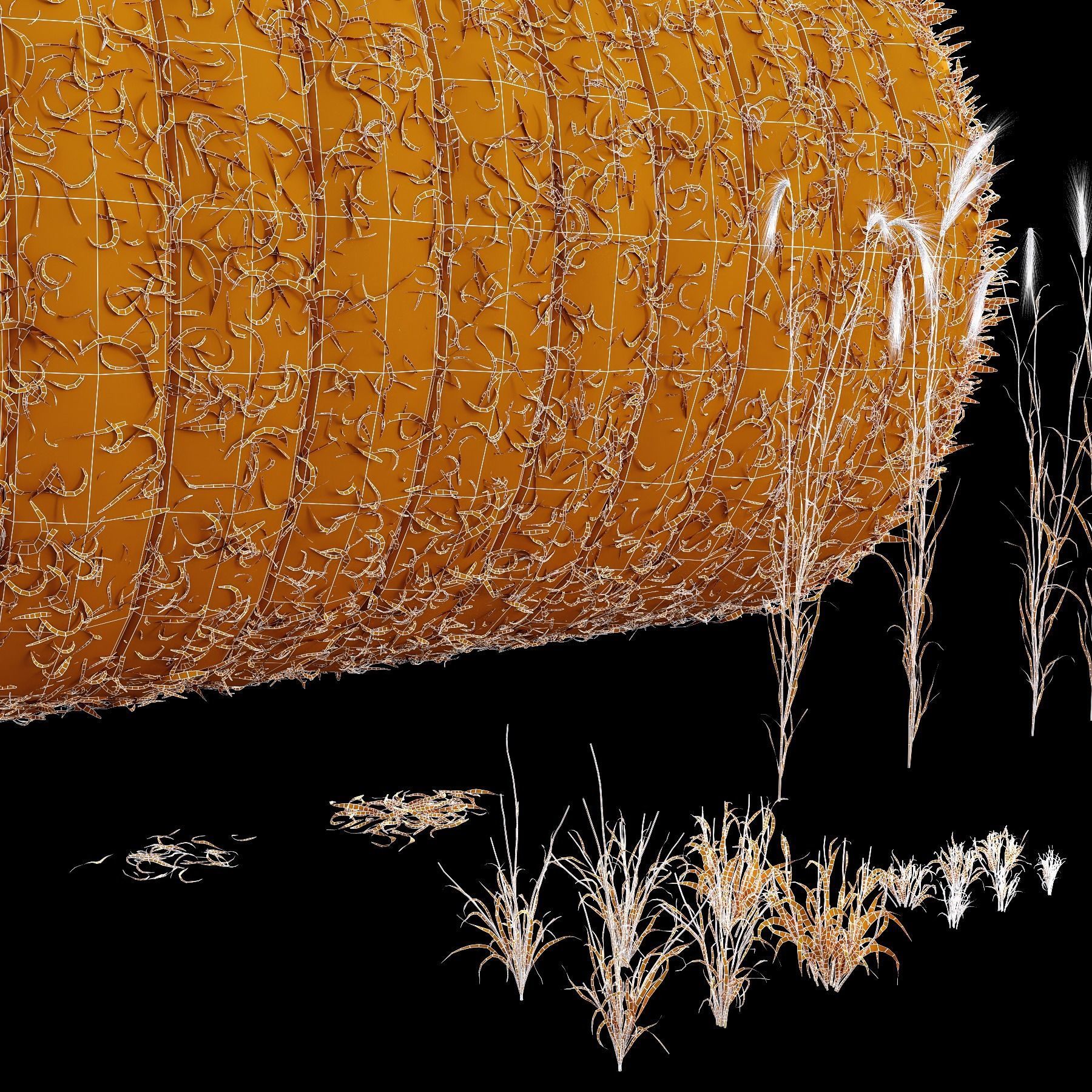 HQ Grass Round Hay Bale Farm Ground 3D model | CGTrader