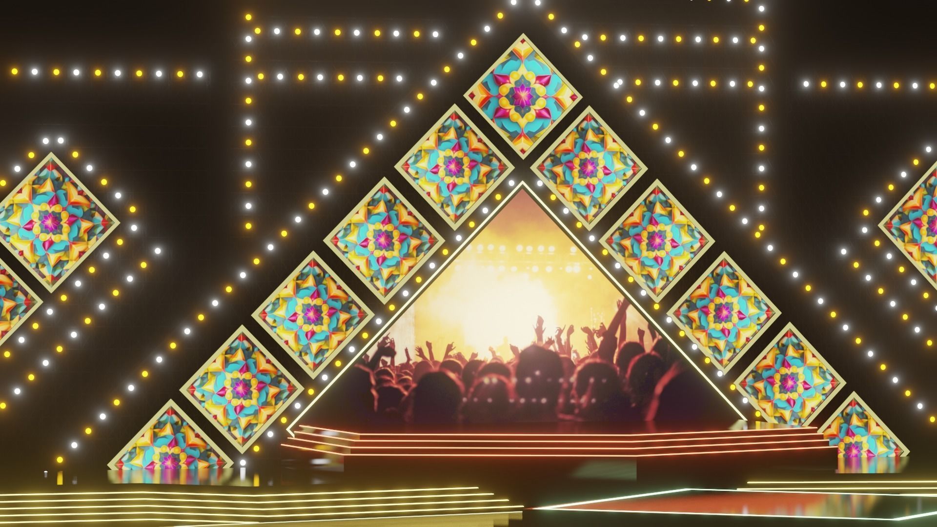 3D model Entertainment Concert and Corporate Event Stage with Light VR ...