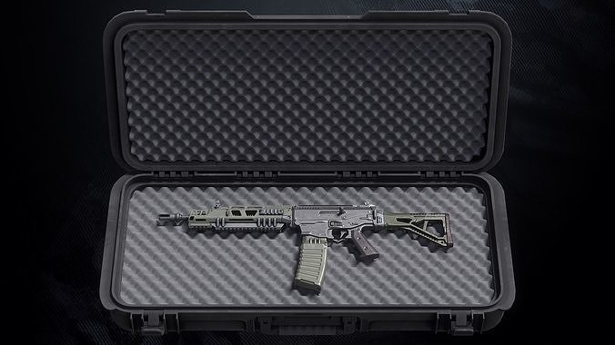 3D model Heat 772 Assault Rifle With Hands and weapon case VR / AR ...