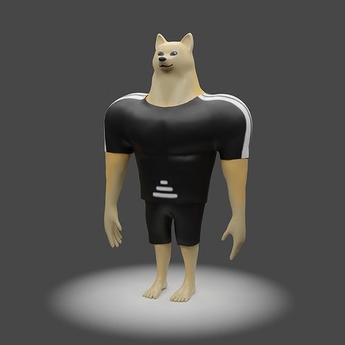 3D model Big buff doge meme - Swole doge VR / AR / low-poly | CGTrader