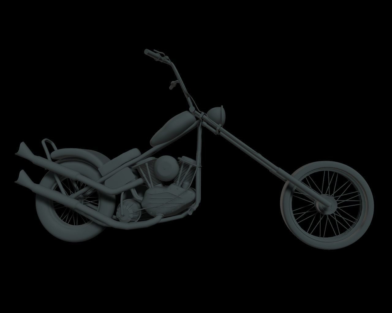 Ghost Rider Harley Davidson Motorcycle Rigged 3D model rigged | CGTrader