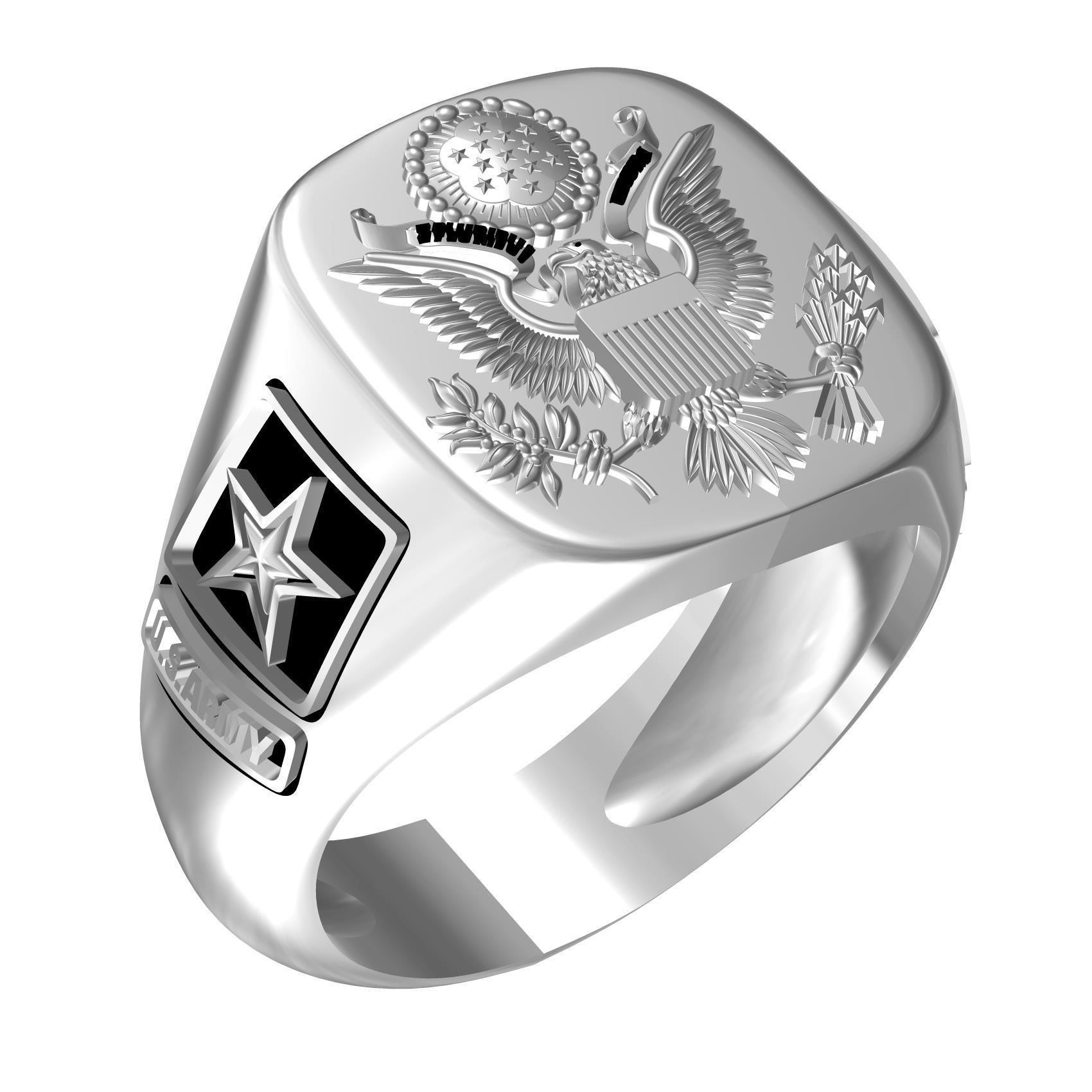Eagle Crest Signet Ring 3D model 3D printable | CGTrader
