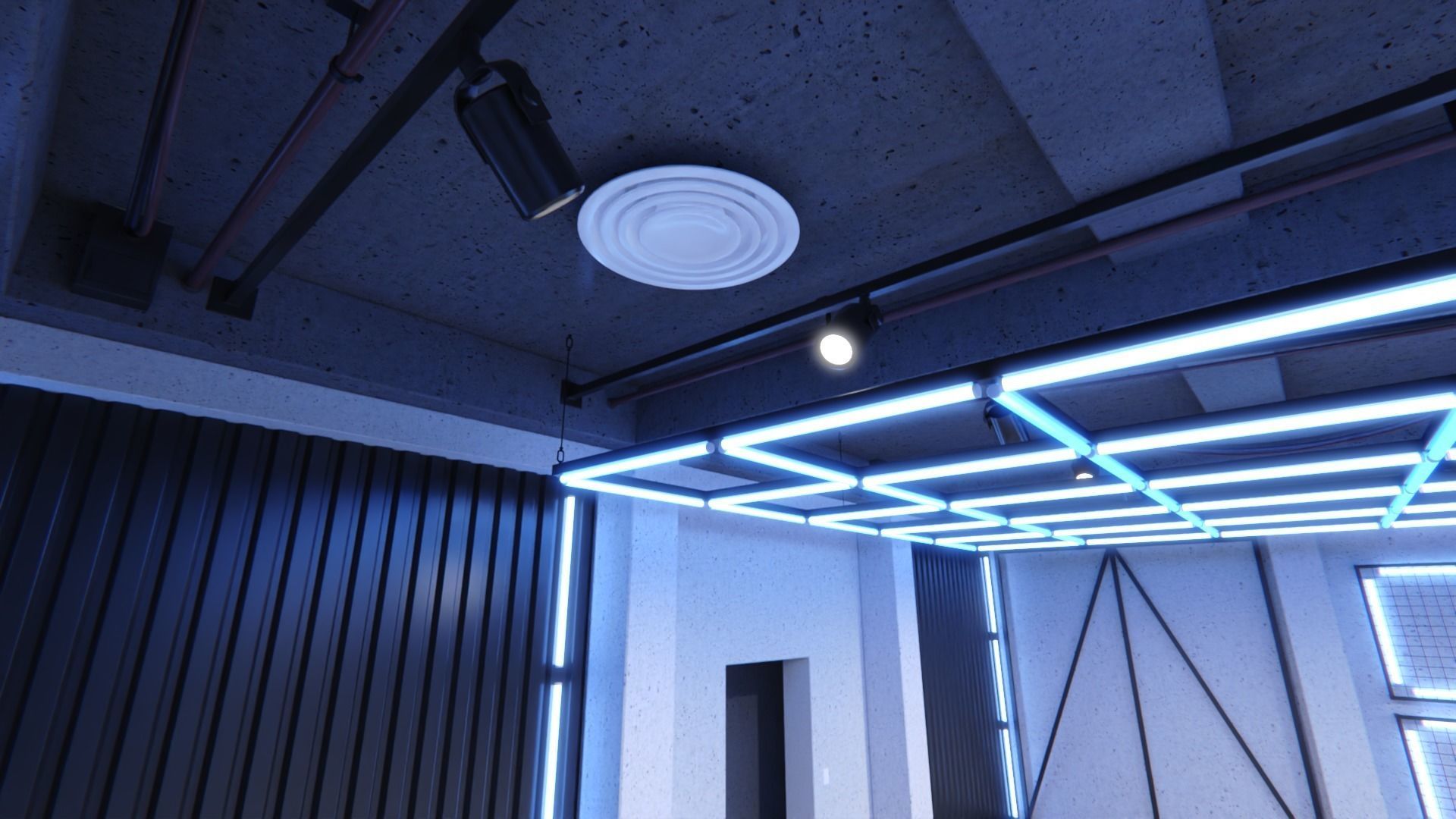 Neon Urban Room 1 3D model | CGTrader