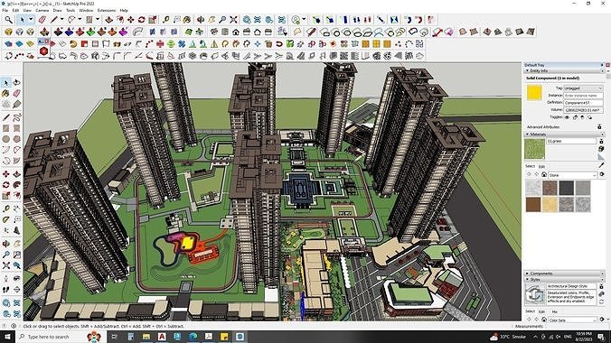 Sketchup model of Master plan Apartment buildings 3D model | CGTrader