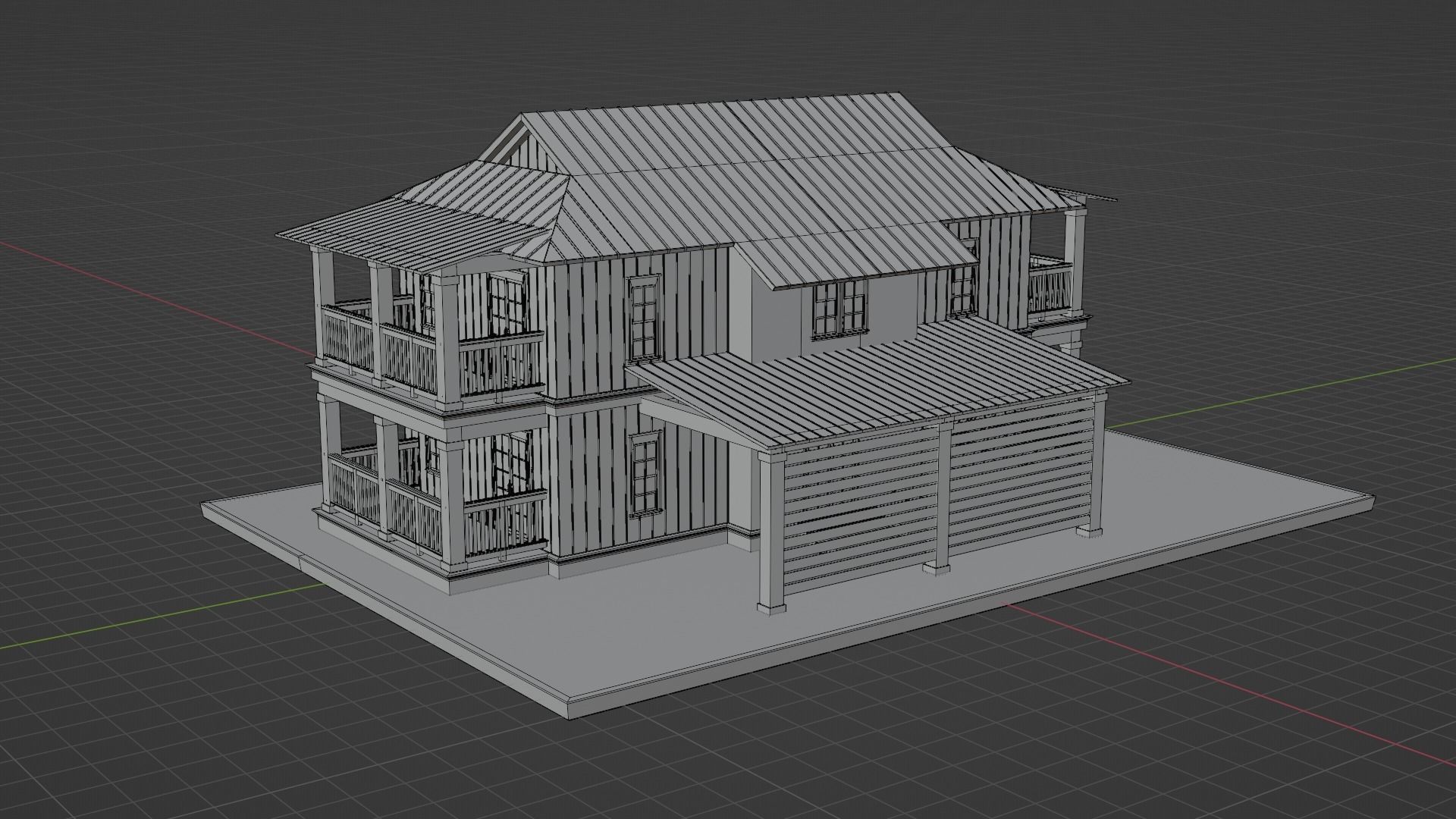 3D model Semi Modern House 2 VR / AR / low-poly | CGTrader