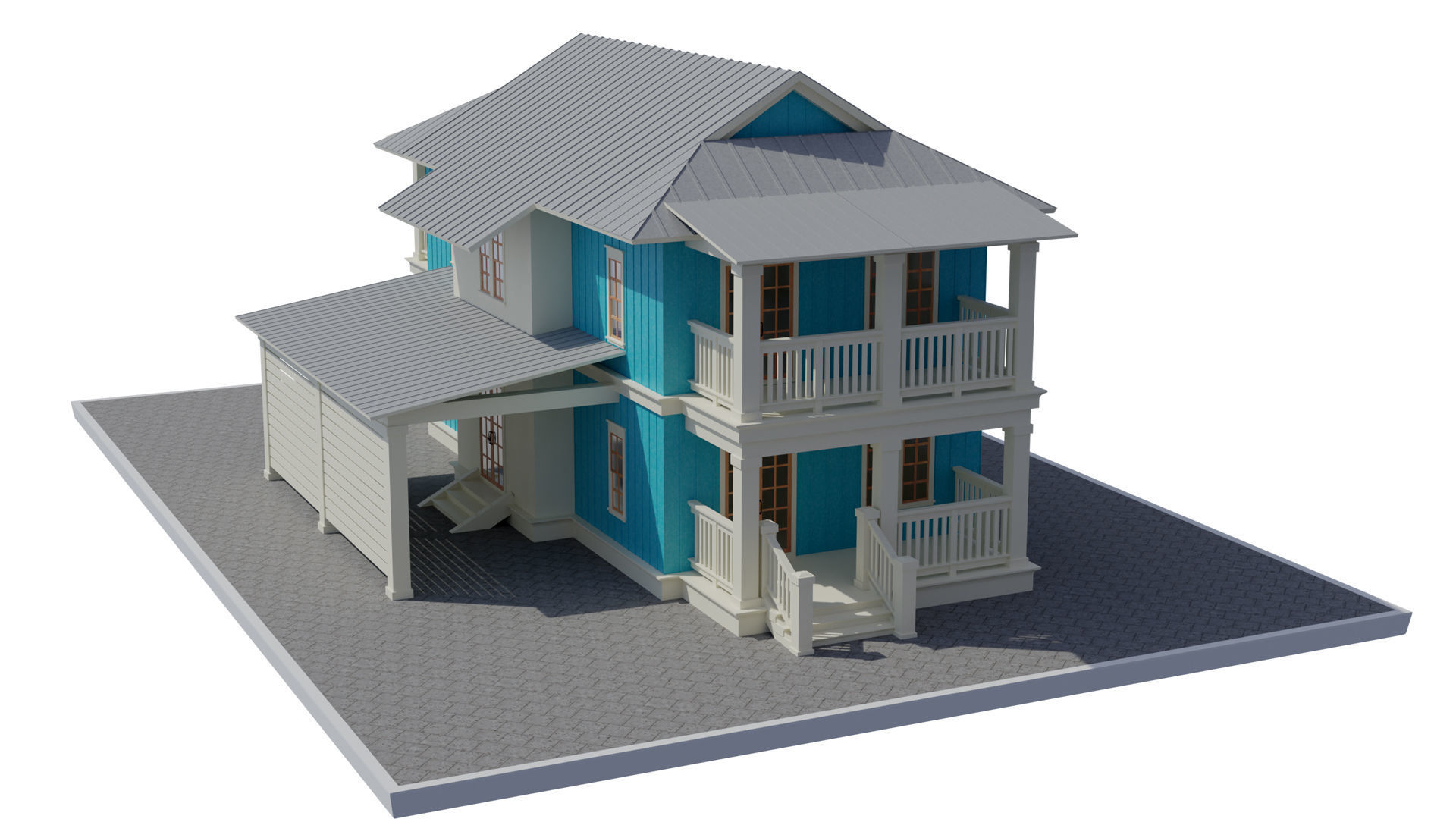 3D model Semi Modern House 2 VR / AR / low-poly | CGTrader