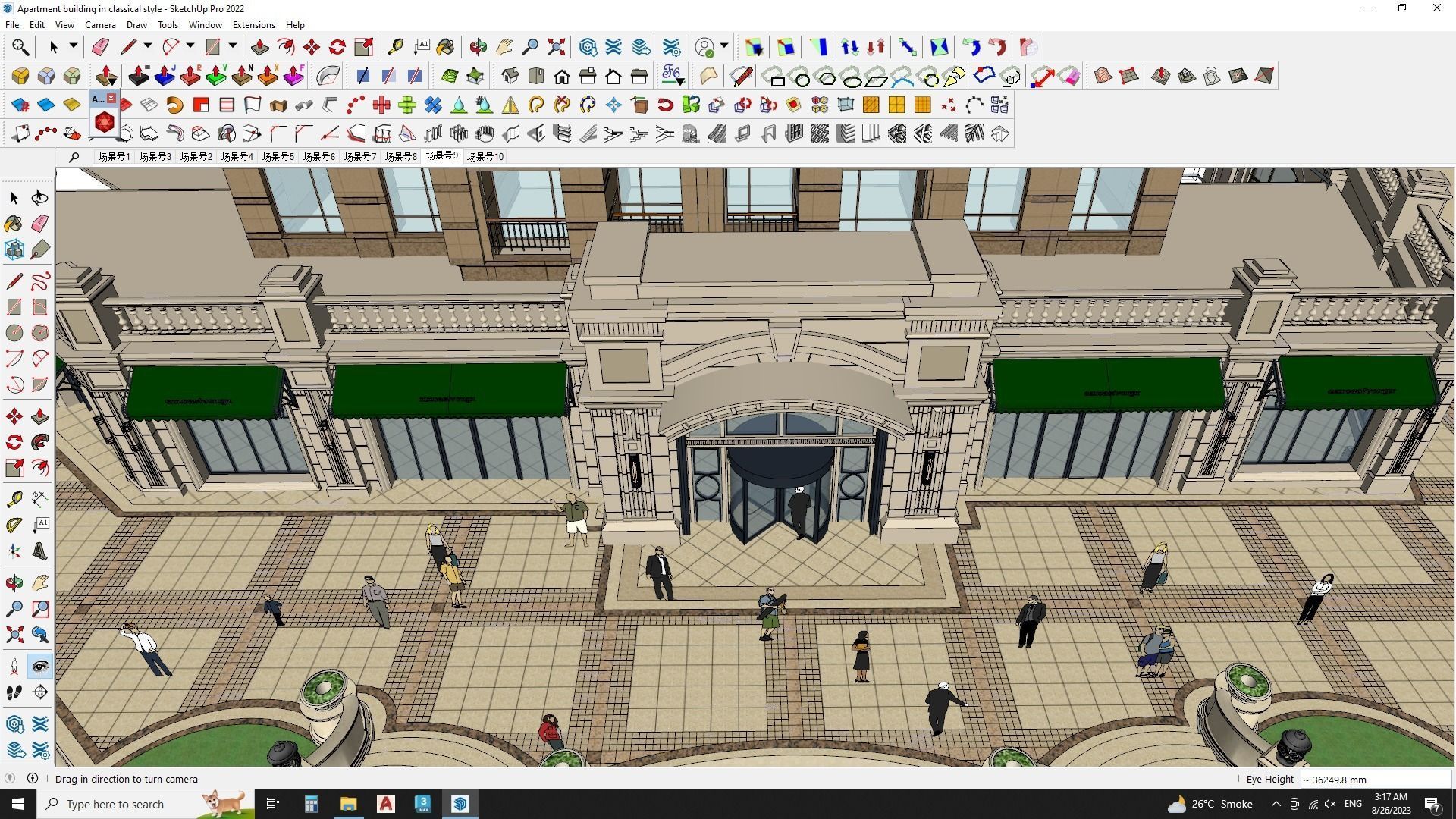 Apartment Building In Classical Style Sketchup Exterior 3d Model Cgtrader