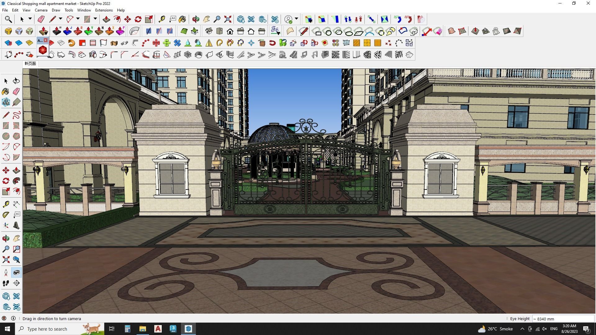 Apartment building in classical style sketchup exterior 3D model | CGTrader