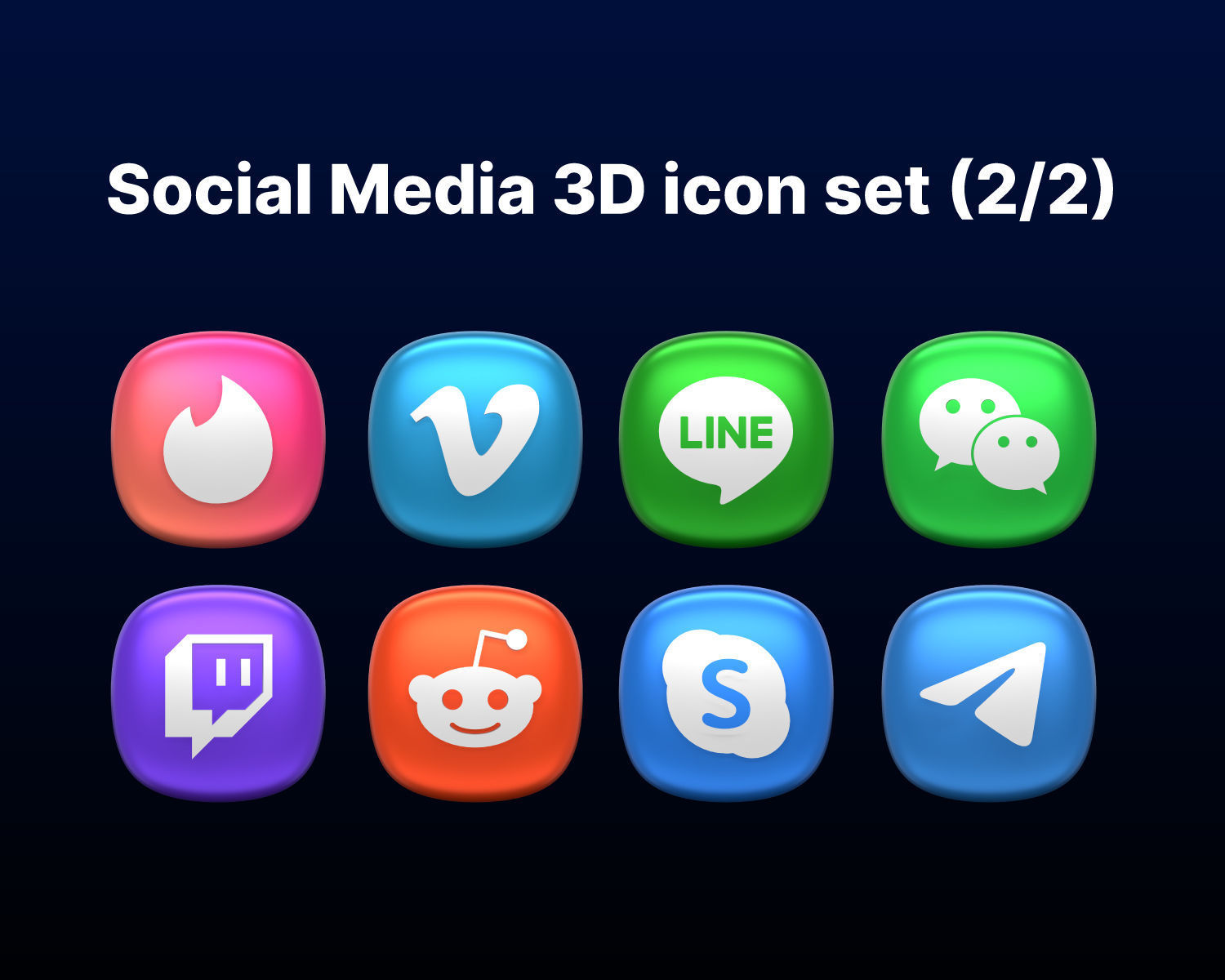 Social Media 3d Icon Set Ux Ui Web Design Elements 3d Rendering 3d Model Cgtrader