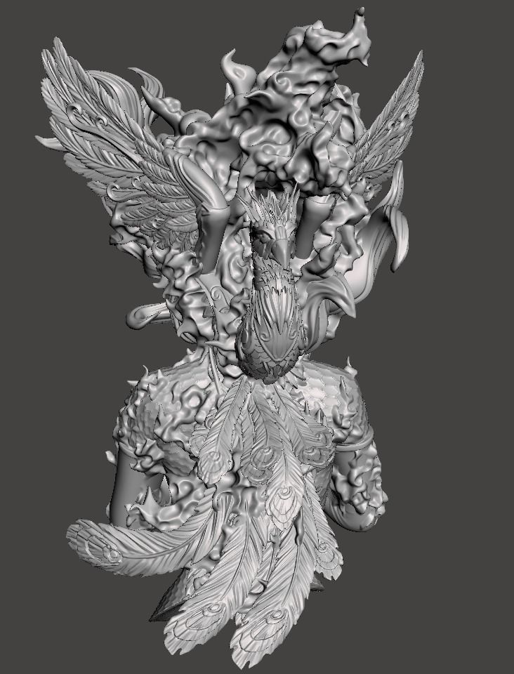 phoenix 3d model Bust with base for 3d printing 3D model 3D printable ...