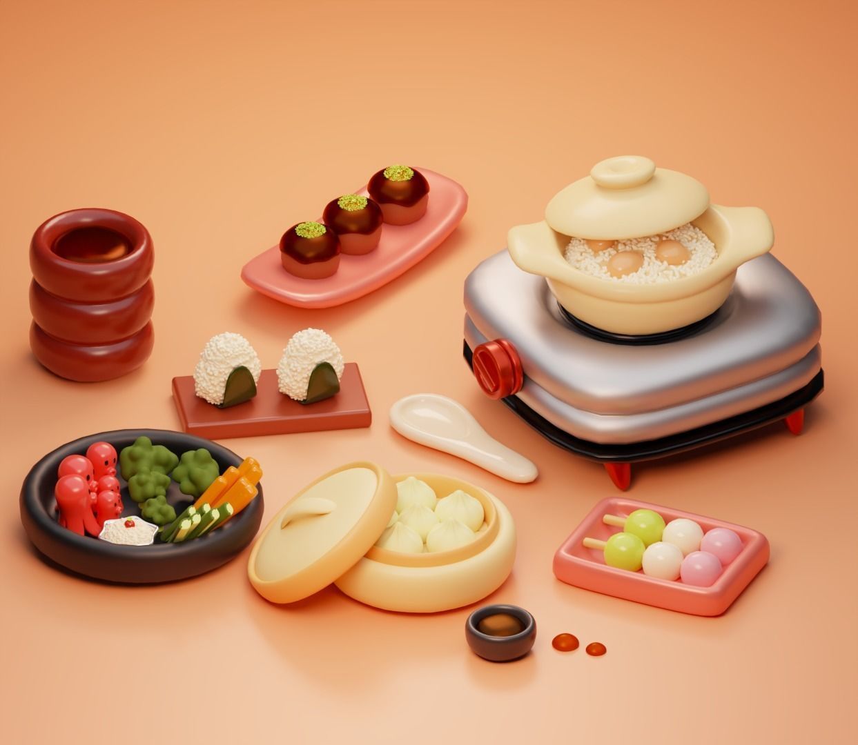 Japanese Food 3D model | CGTrader