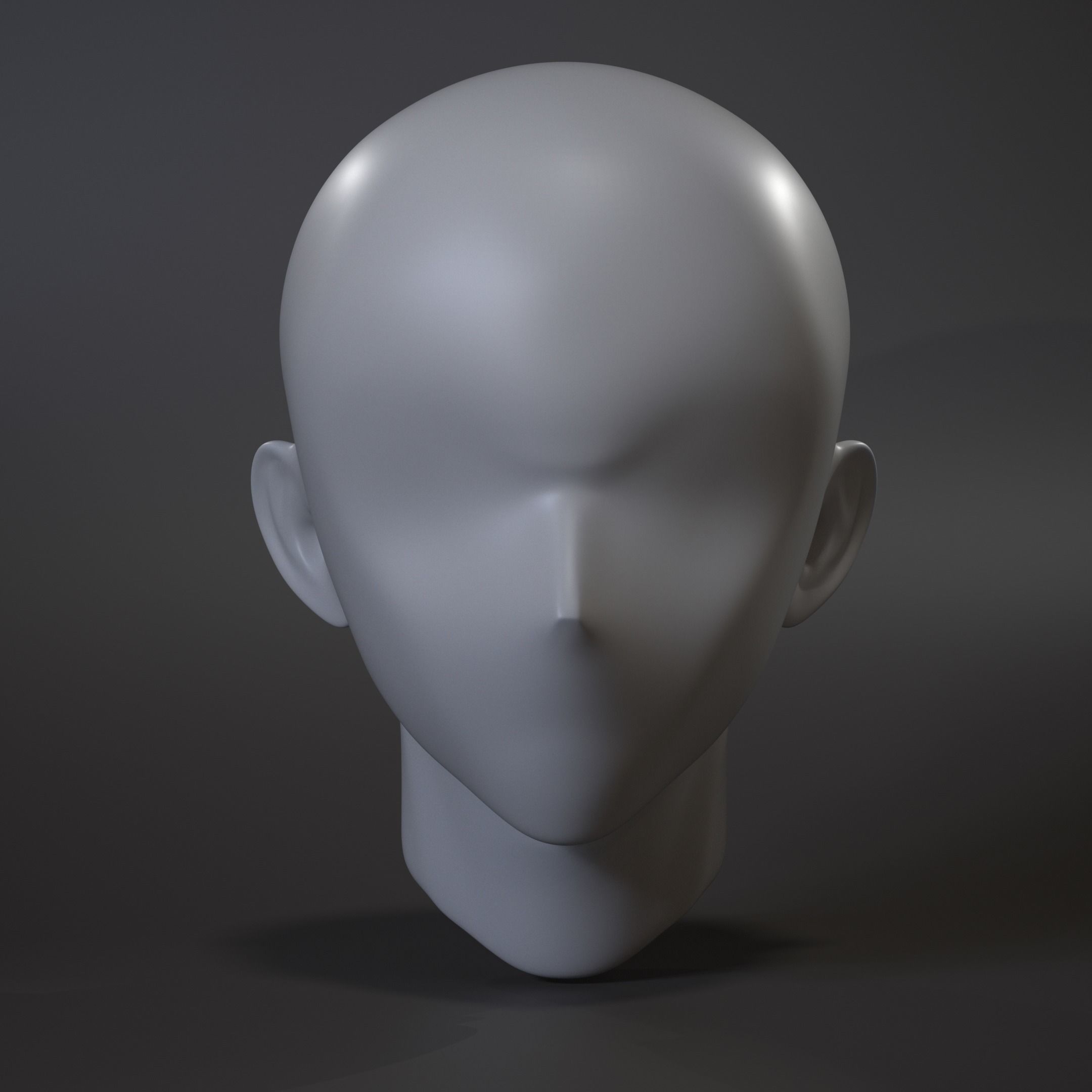 3D model Base Mesh - Head - Anime Female SURPRISE GIFT VR / AR / low ...