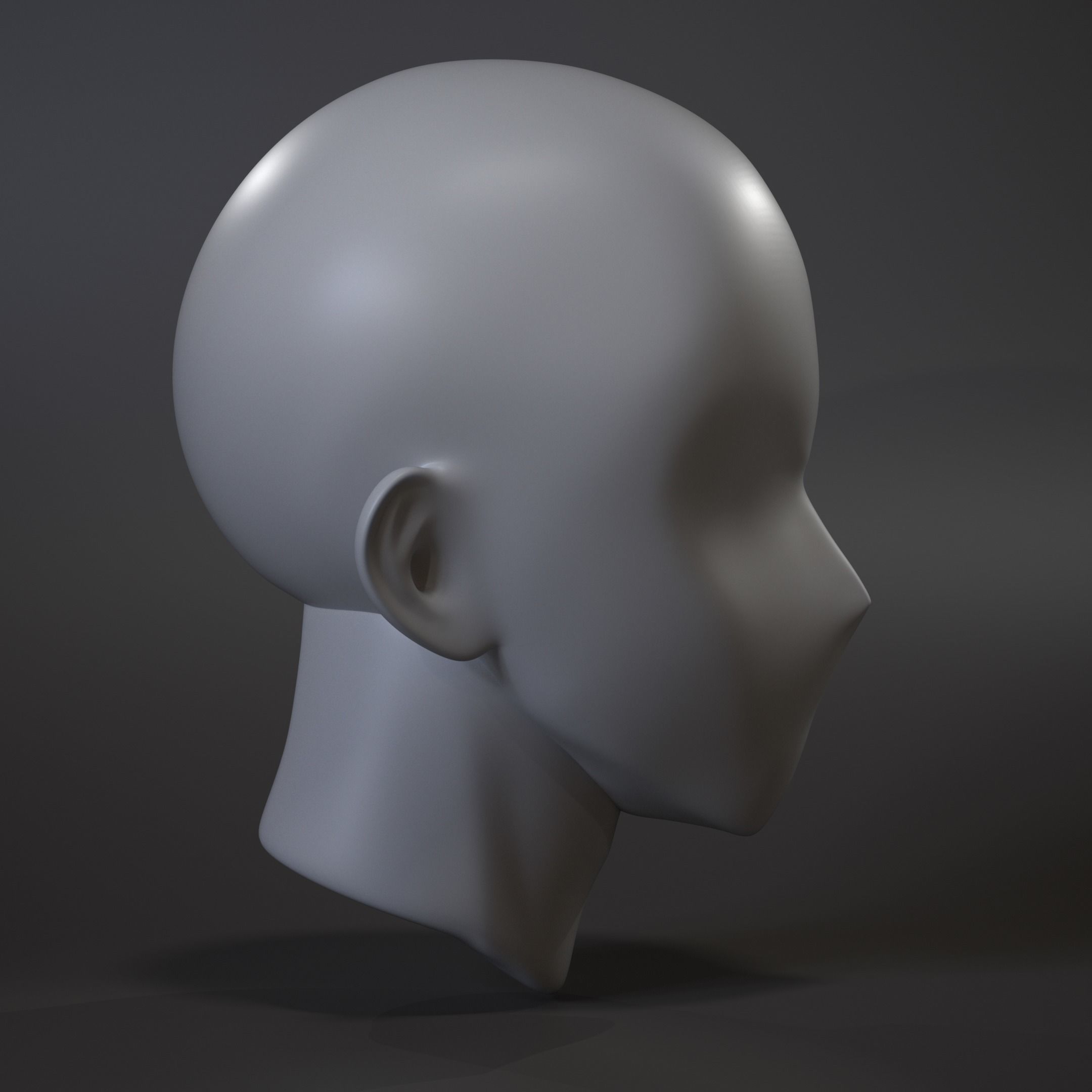 3D model Base Mesh - Head - Anime Female SURPRISE GIFT VR / AR / low ...